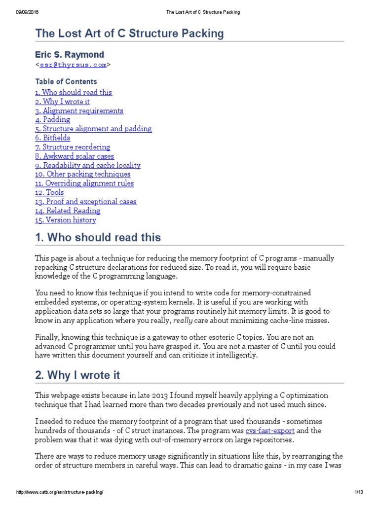 The Lost Art of C Structure Packing | Download Free PDF | Pointer ...