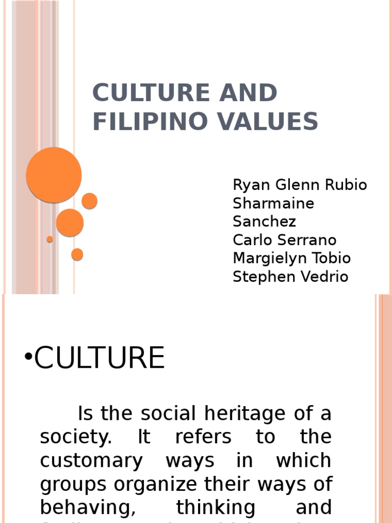 Filipino Culture Tradition And Values