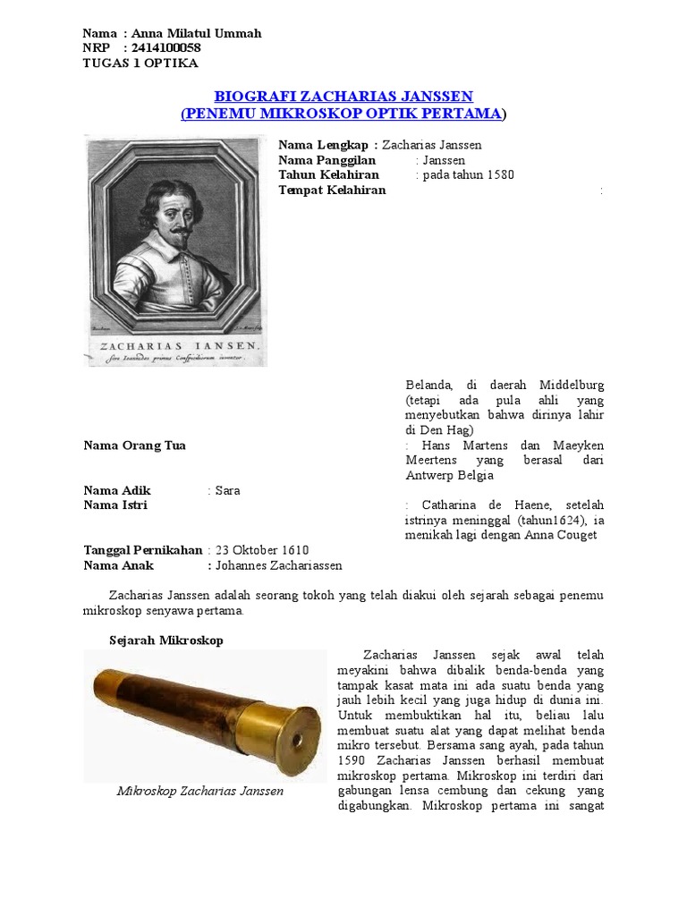 Biografi Zacharias Janssen | PDF