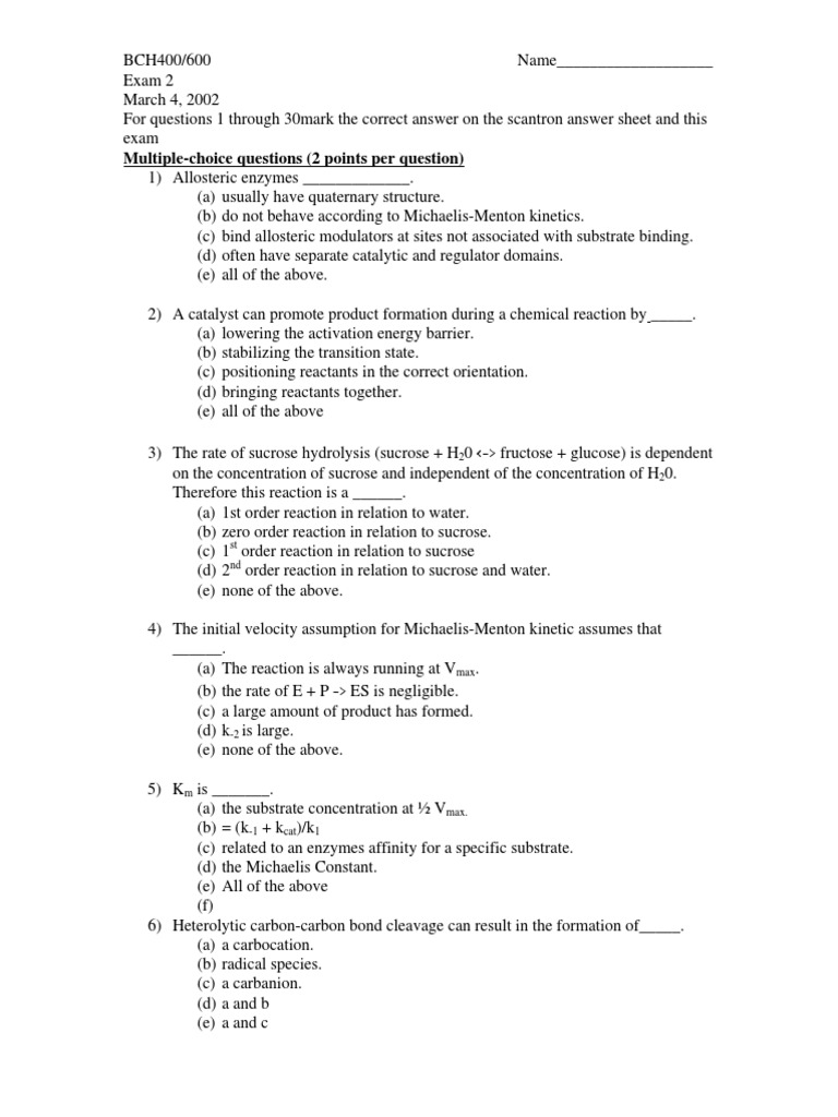 Biochem MCqs | PDF | Enzyme Kinetics | Enzyme Inhibitor