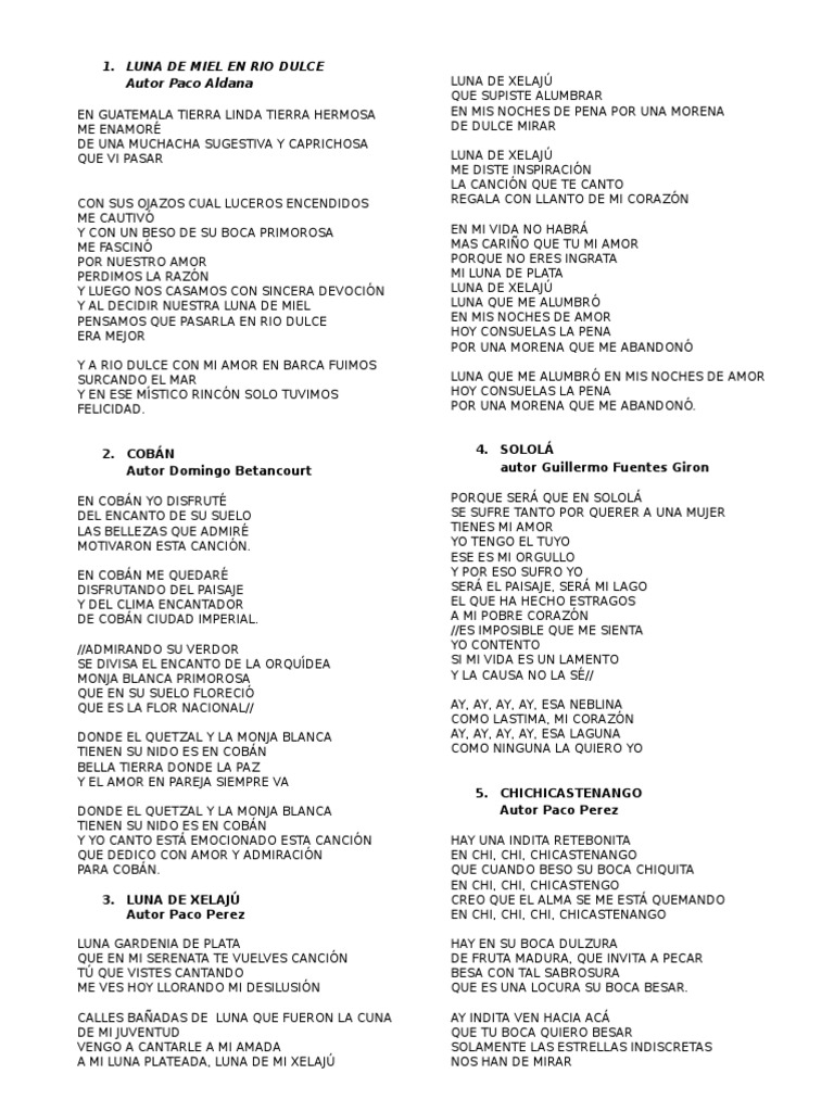 15 Canciones Populares Con Autor