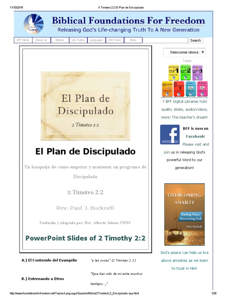 7II Timoteo 2 - 2 El Plan de Discipulado | PDF | Pablo el apóstol | Cristo (título)