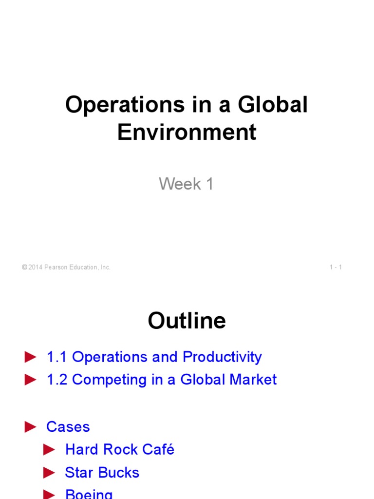 Operations in A Global Environment: Week 1 | PDF | Outsourcing ...