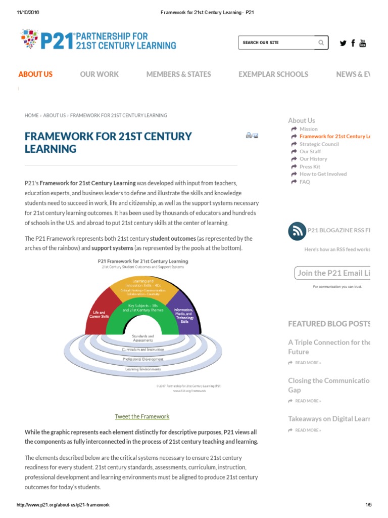 P21 Framework for 21st Century Skills | PDF | Educational Assessment ...