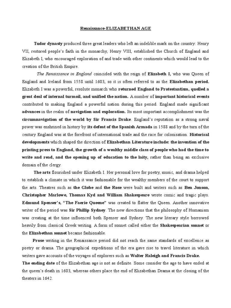 Elizabethan | PDF | Elizabeth I Of England | England