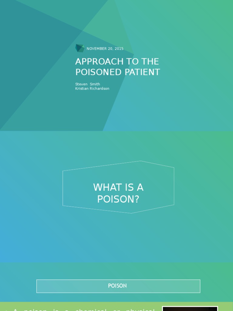 Approach To The Poisoned Patient | PDF | Medicine | Clinical Medicine