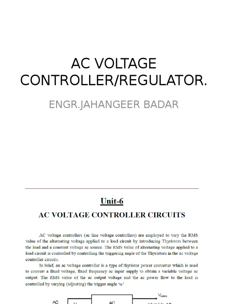 Ac Voltage Controller | PDF