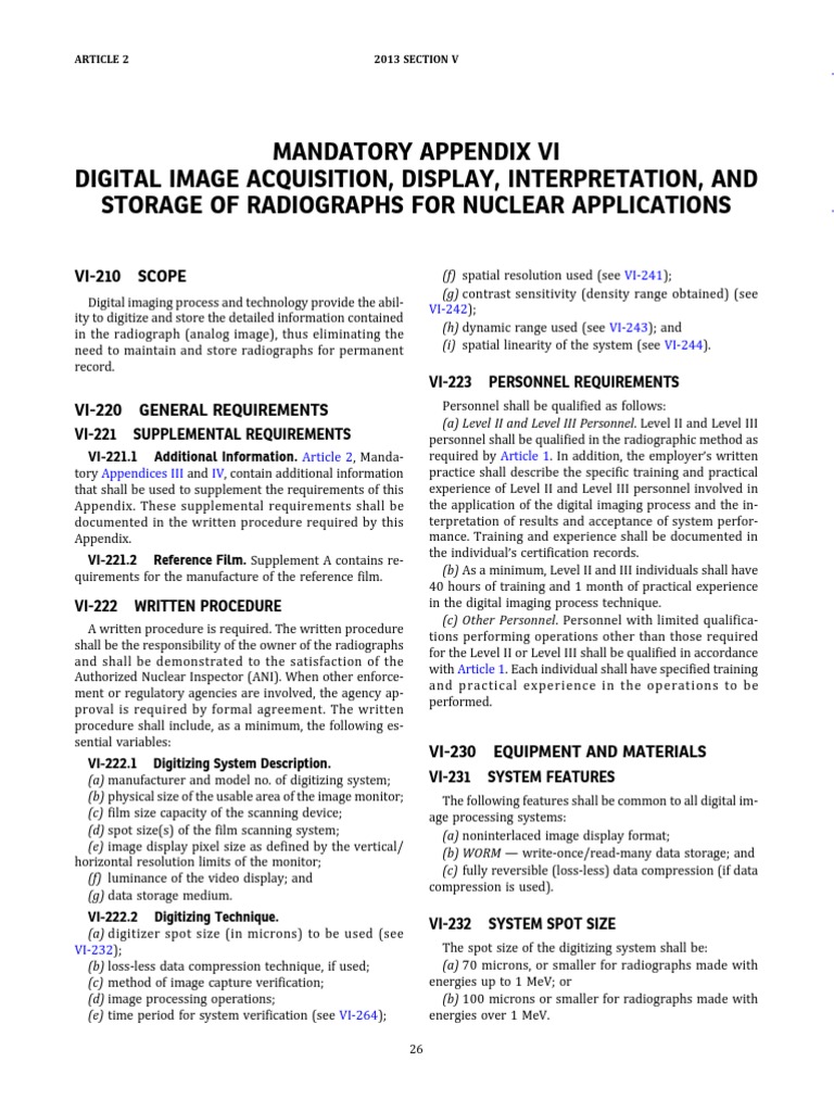 Mandatory Appendix Vi_asme V | Optical Resolution | Video