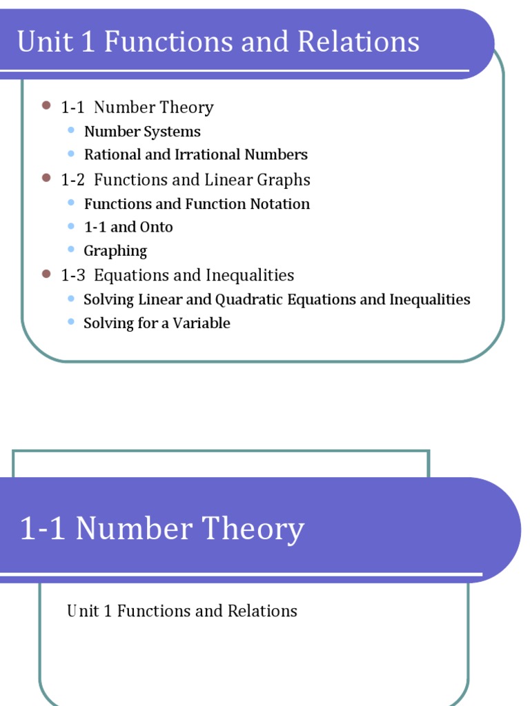 Unit 1 Functions and Relations: 1-1 Number Theory | PDF | Numbers | Ratio
