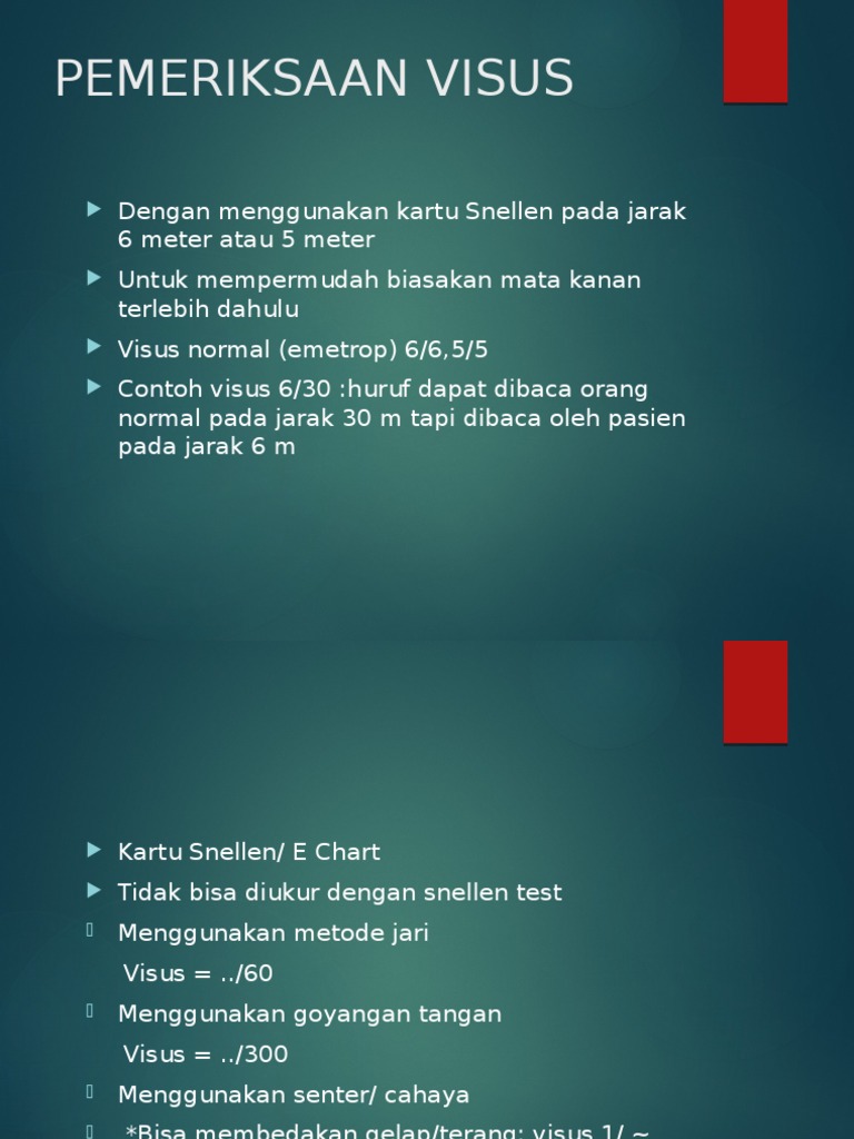 Pemeriksaan dan Interpretasi Visus Mata | PDF