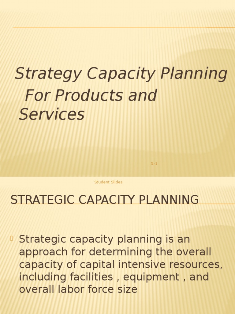 Strategy Capacity Planning For Products and Services | PDF | Average ...