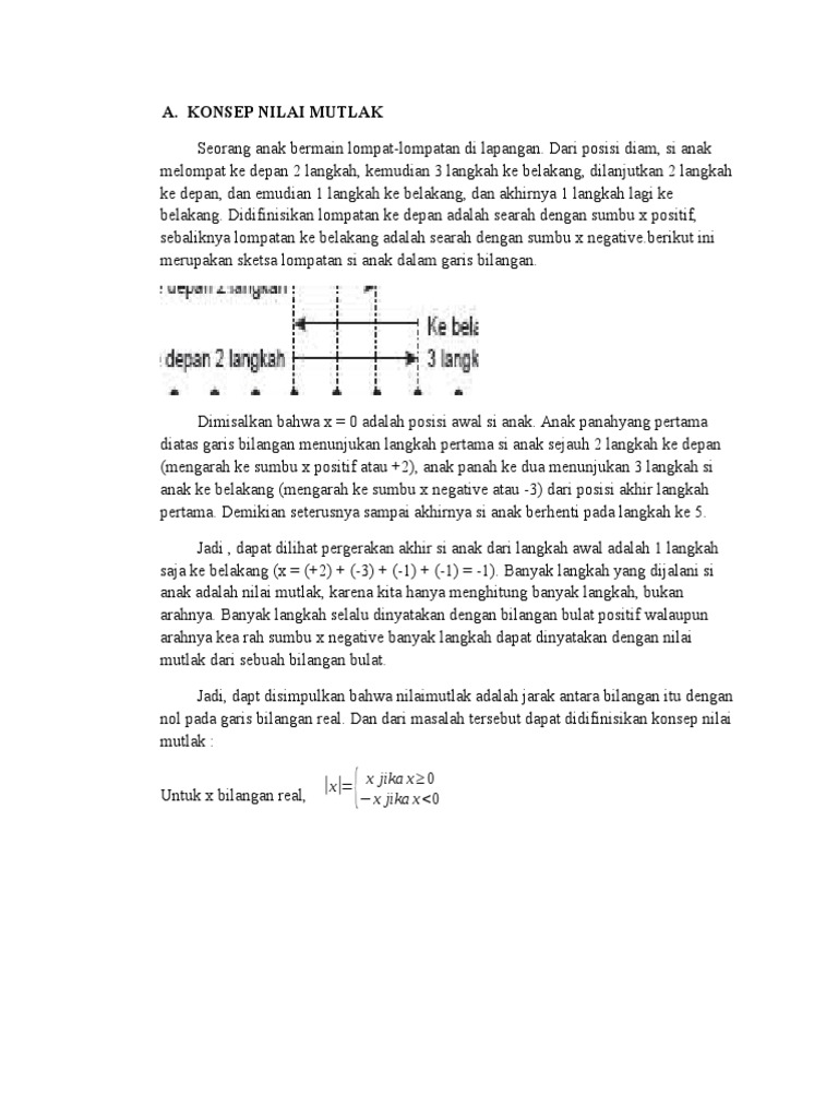 Konsep dan Sifat Nilai Mutlak | PDF | Metode & Bahan Ajar