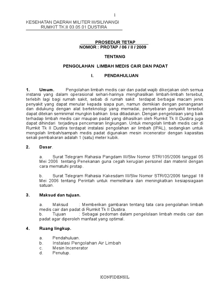Protap Sistem IPAL Di Rumkit Dustira | PDF