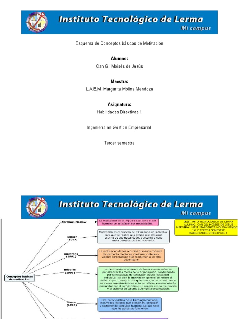 Esquema de Conceptos Básicos de Motivación | PDF