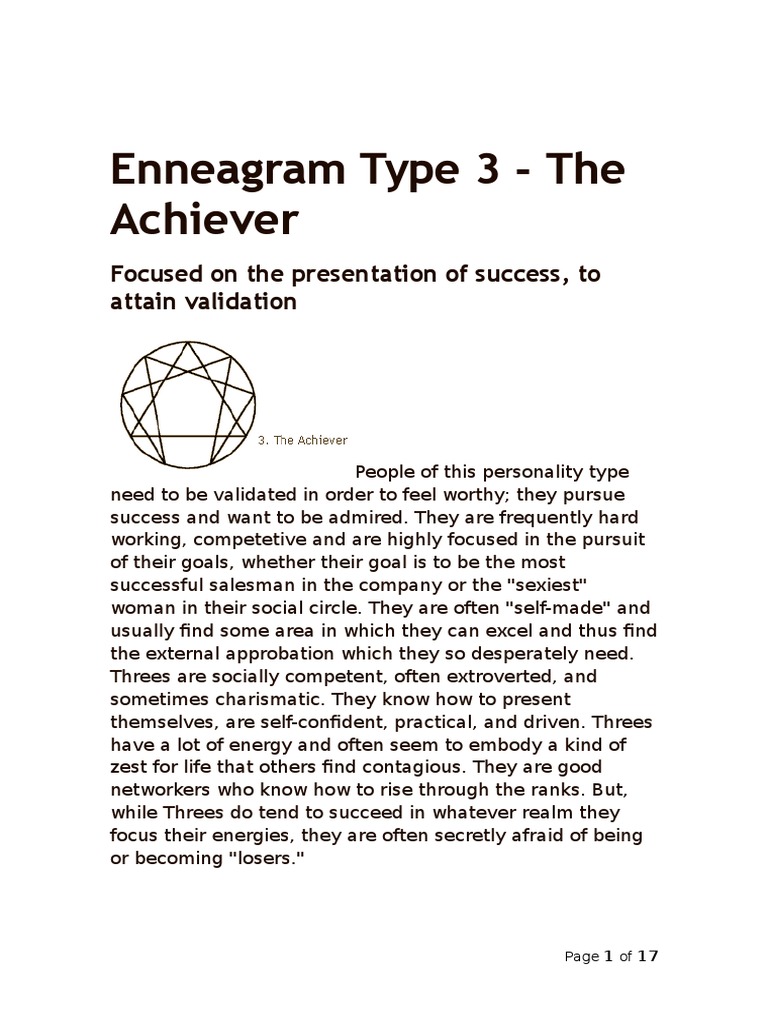 Enneagram Type-3 | PDF | Emotions | Goal