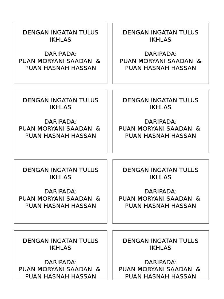 Dengan Ingatan Tulus Ikhlas | PDF