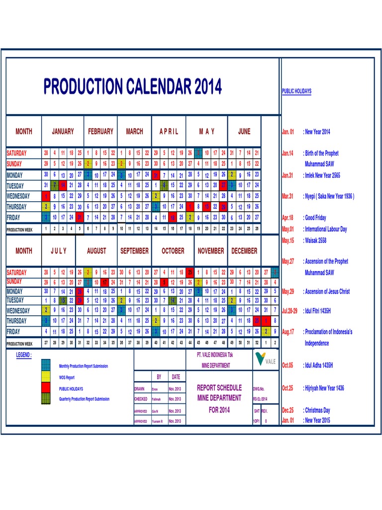 Kalender Produksi 2014 Rev1 | PDF