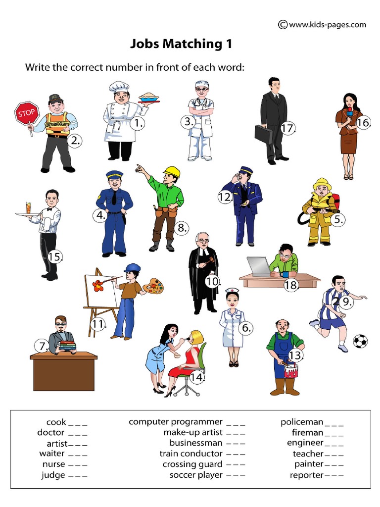 Job Matching 1 - Worksheet | PDF