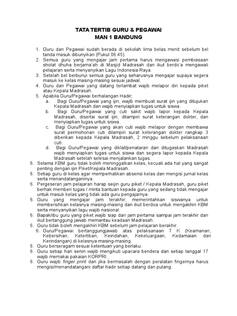 Tata Tertib Guru | PDF | Karier & Perkembangan