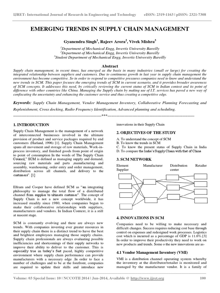 Emerging Trends in SCM PDF | PDF | Business