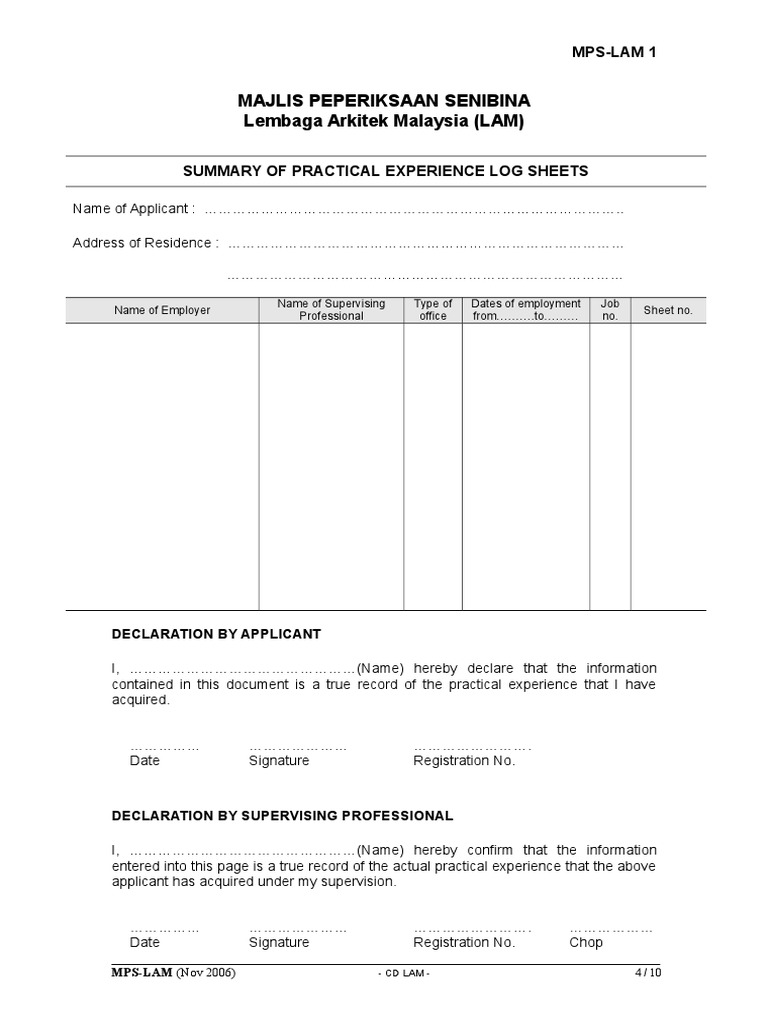 Log Book (1) Forms | PDF | Architect | Government