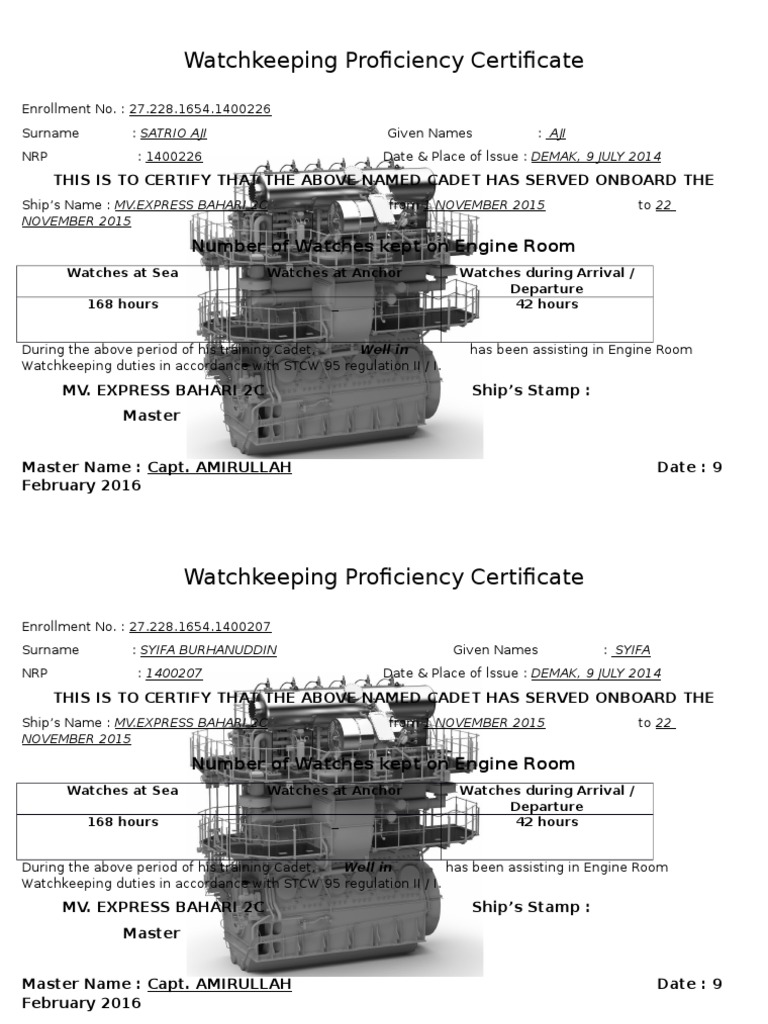 Cadet Watchkeeping Records | PDF | Naval Warfare | Navies