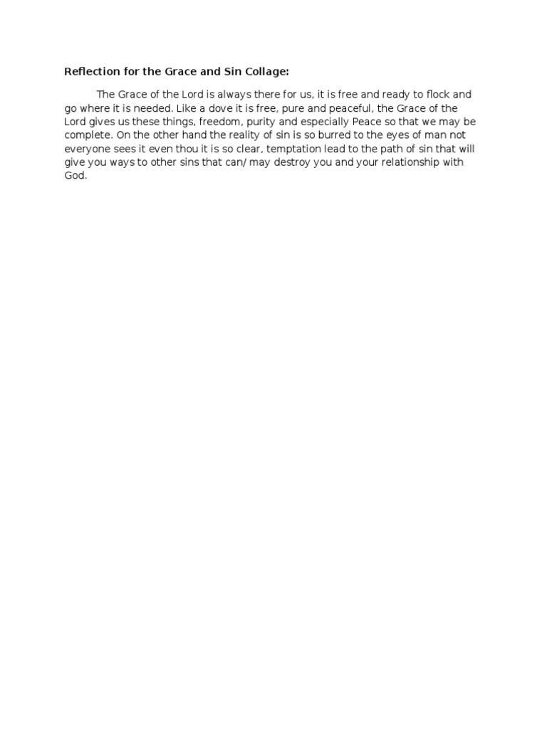 Reflection For The Grace and Sin Collage | PDF