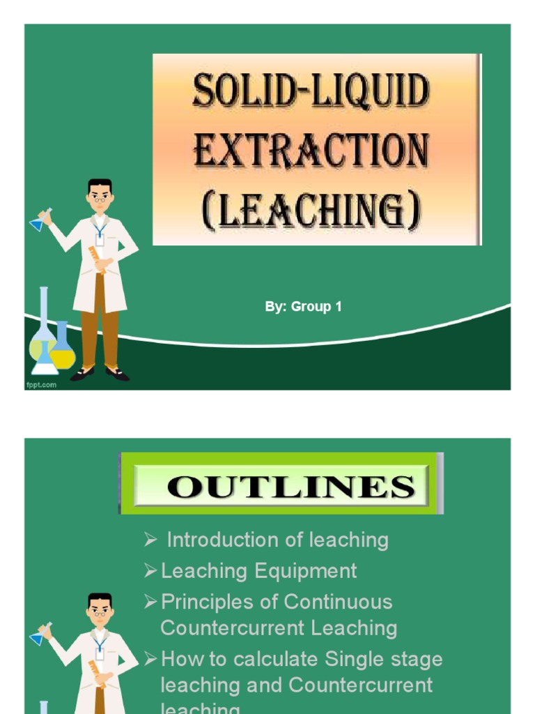 Leaching | PDF | Solution | Chemical Process Engineering