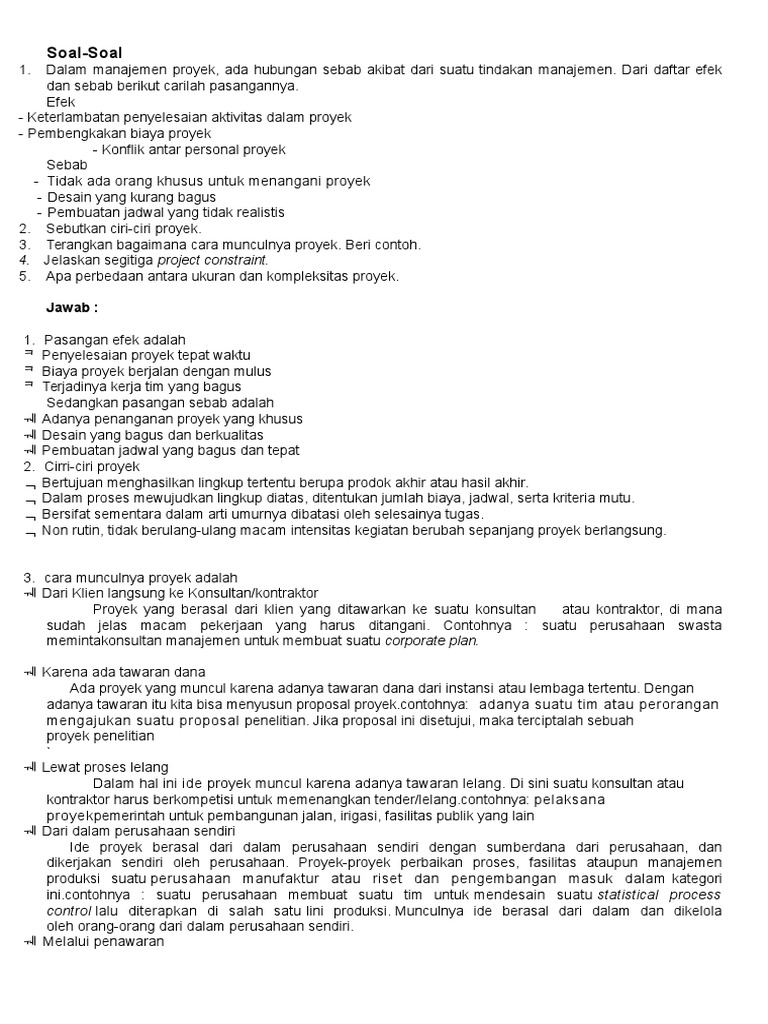 Soal Jawab Proyek | PDF