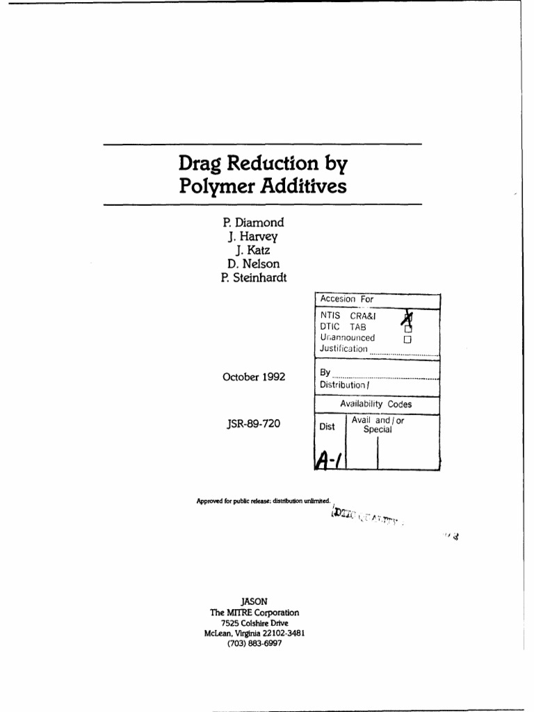 Drag Reduction by Polymer Additives | PDF | Turbulence | Reynolds Number