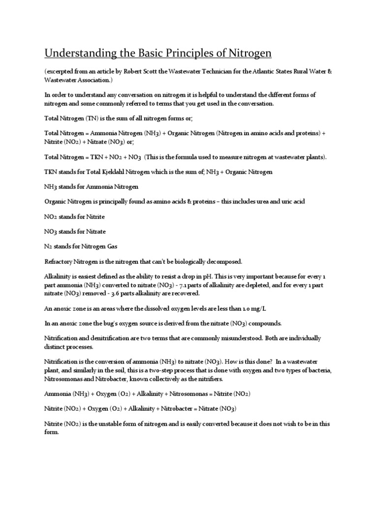 Basic Principles of Nitrogen | PDF | Nitrogen | Ammonia