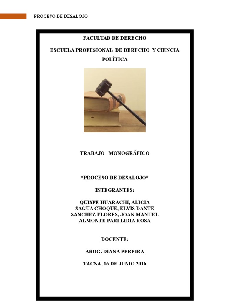 Proceso de Desalojo en Derecho Civil | PDF | Posesión (Ley) | Propiedad