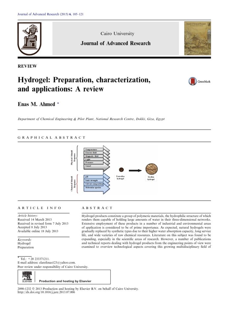 Hydrogel: Preparation and Characterization Review | PDF | Gel | Polymers