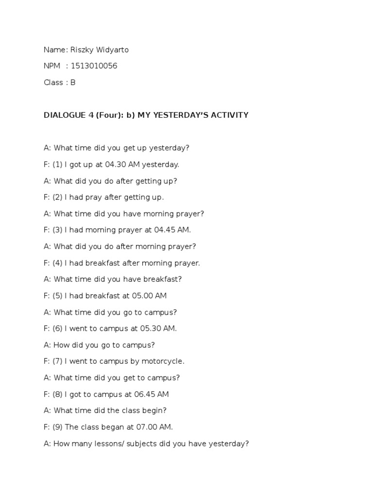 My Yesterday's Activity | PDF | Art