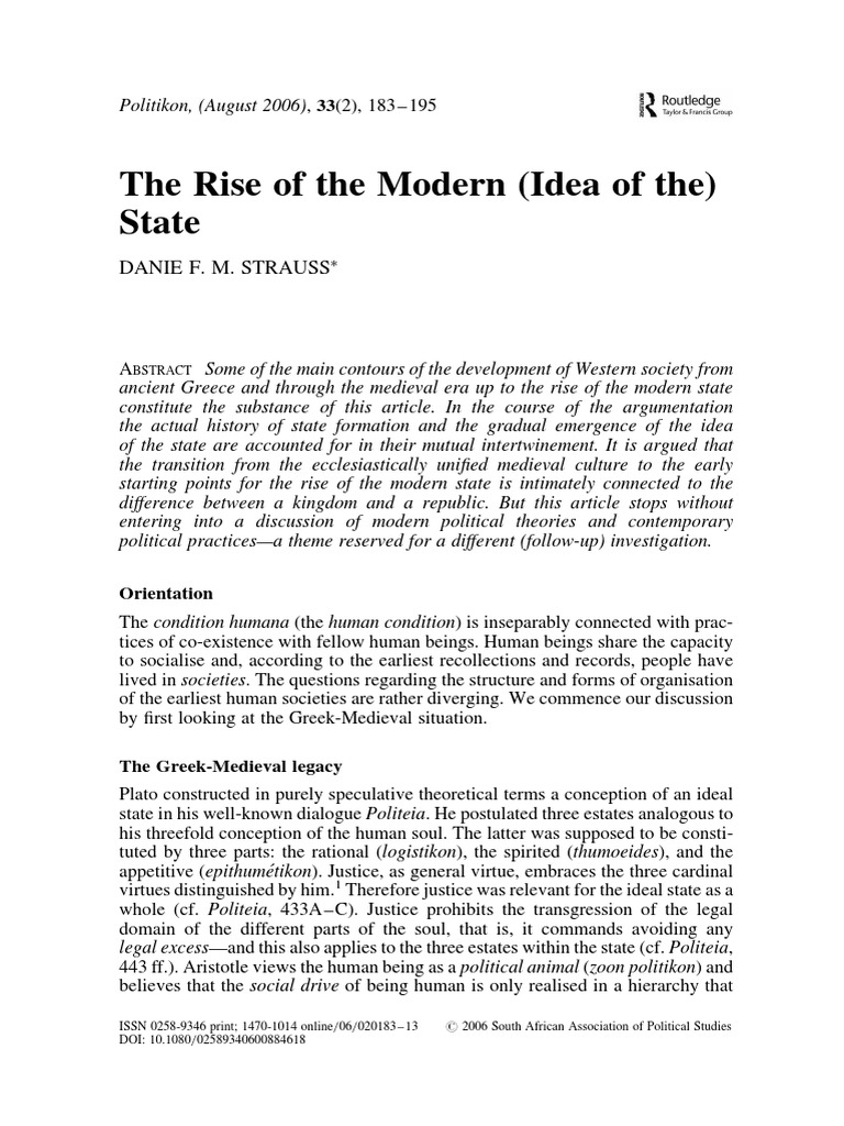 The Rise of the Modern State from Ancient Greece to Medieval Times ...