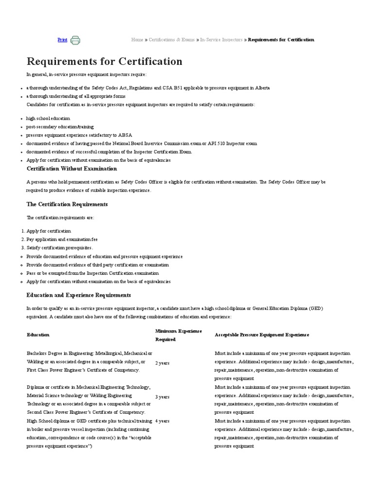 ABSA Requirements For Certification | Download Free PDF | Professional ...