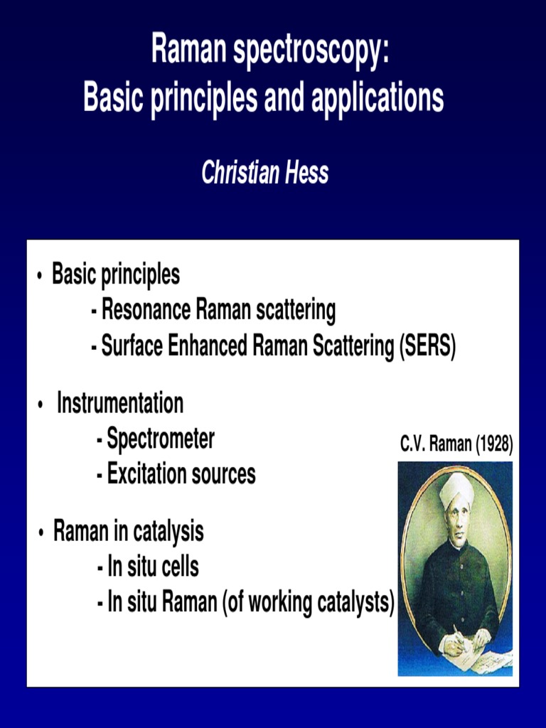 Raman Spectroscopy: Basic Principles and Applications: Christian Hess ...