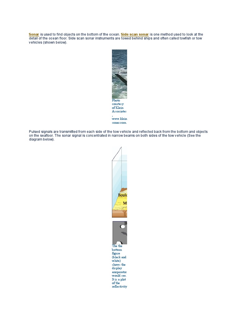 Sonar Side Scan Sonar: Photo Courtesy of Klein Associates, WWW - Klein ...