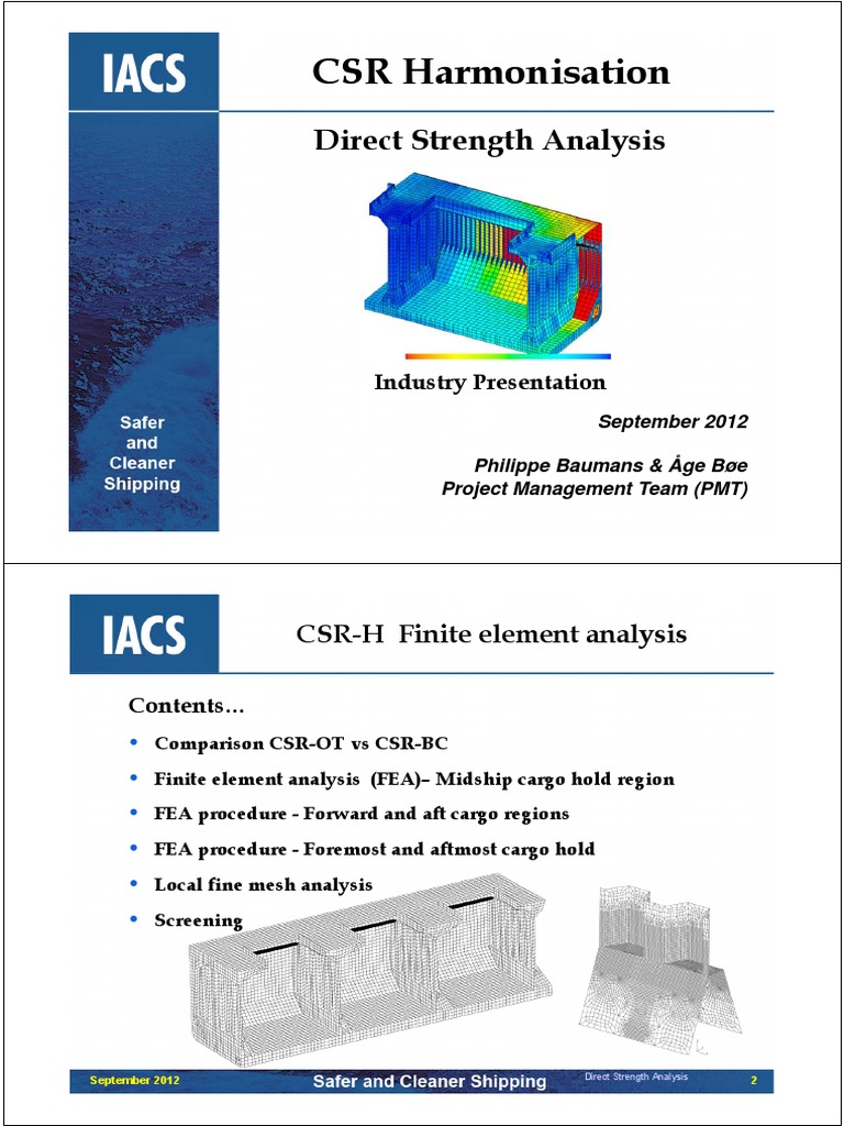 CSR Harmonisation: Direct Strength Analysis | PDF | Bending | Finite ...