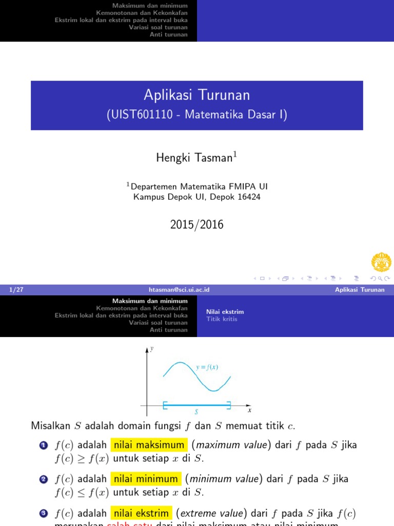 Bab3 Aplikasi Turunan | PDF | Metode & Bahan Ajar