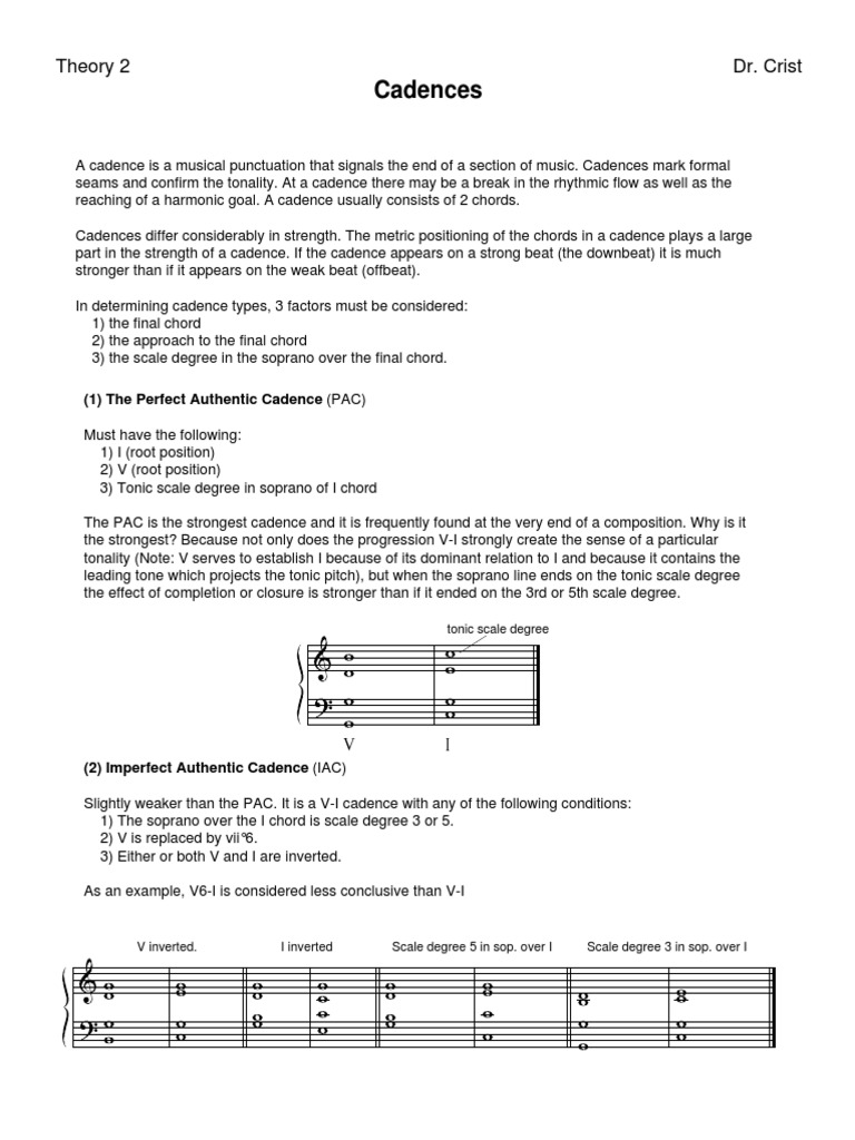Cadences | Download Free PDF | Chord (Music) | Harmony