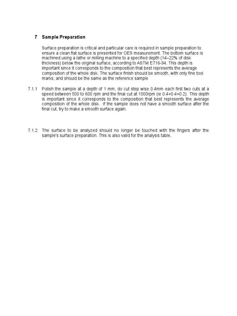 Oes Aluminium Alloy Sample Preparation | PDF