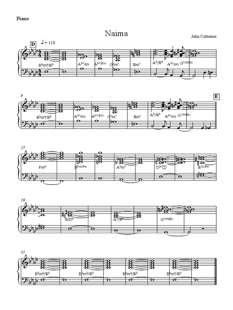 Naima Impro Naima Impro Piano | PDF