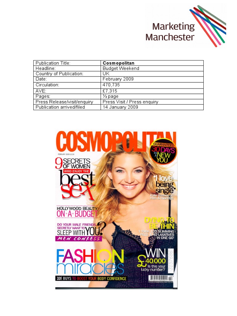Cosmopolitan February 2009 Overview | PDF