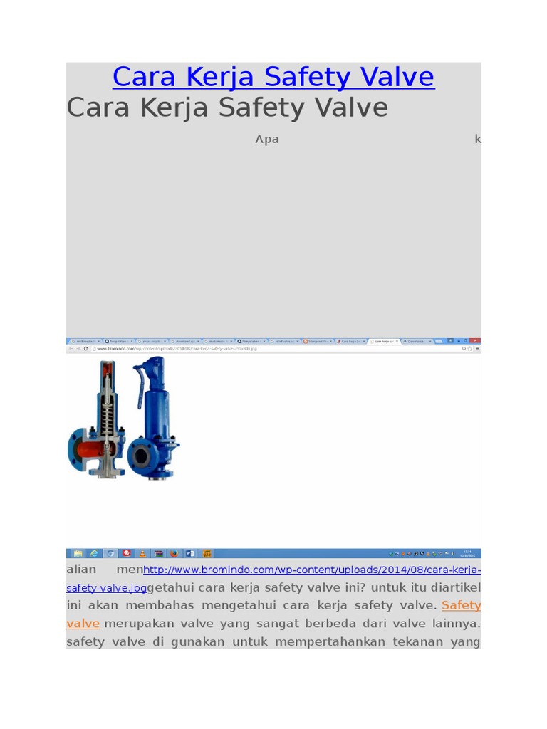 Cara Kerja Safety Valve | PDF