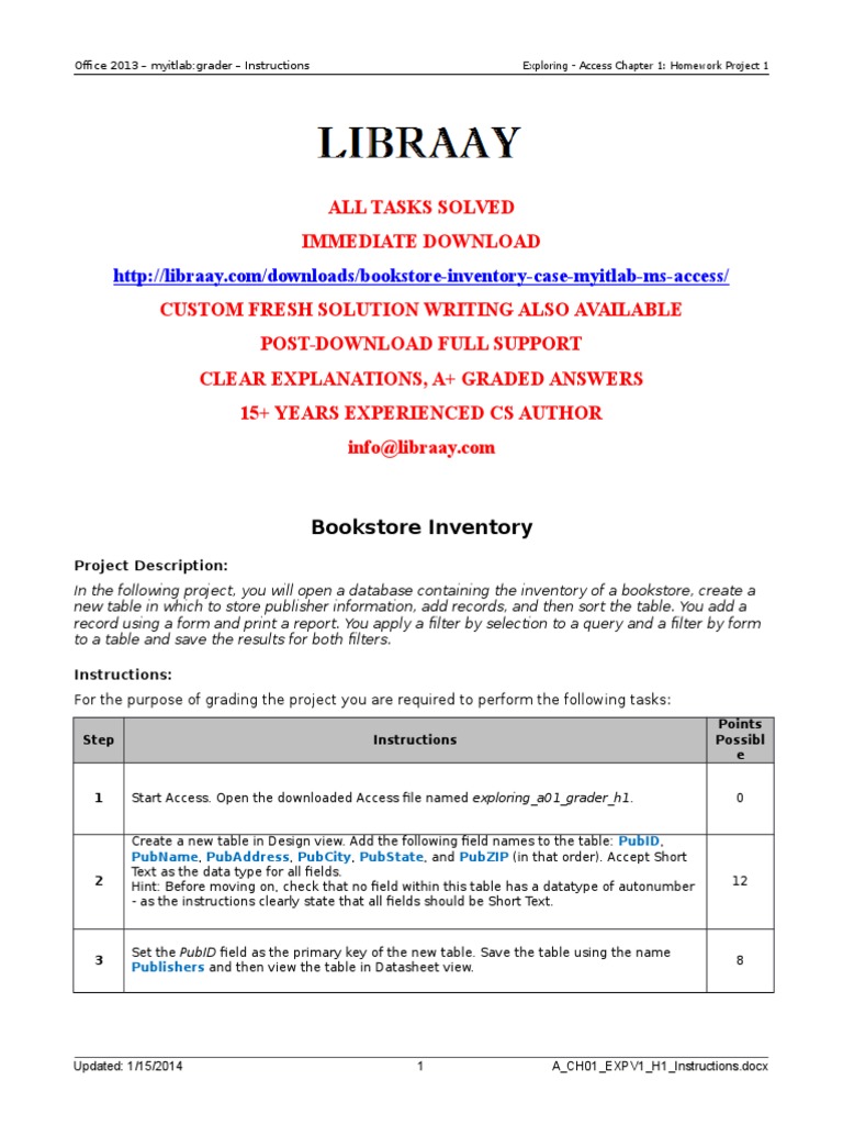 MyITLab Access Project Instructions | PDF | Databases | Information Science