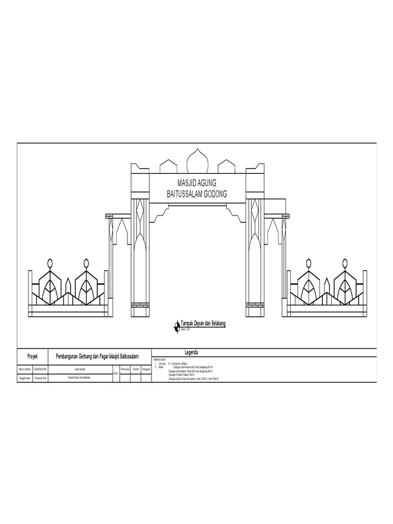 Contoh Desain Pagar Masjid Gaya Jawa | PDF