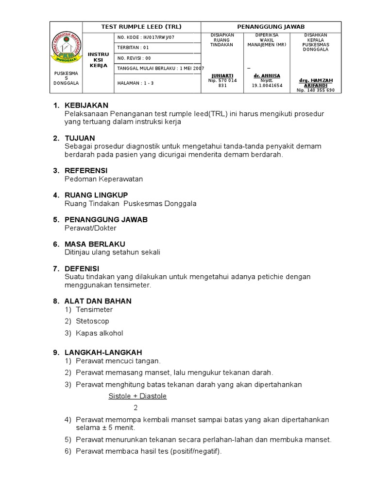 Prosedur Tes Rumple Leed untuk Diagnosa Demam Berdarah di Puskesmas ...
