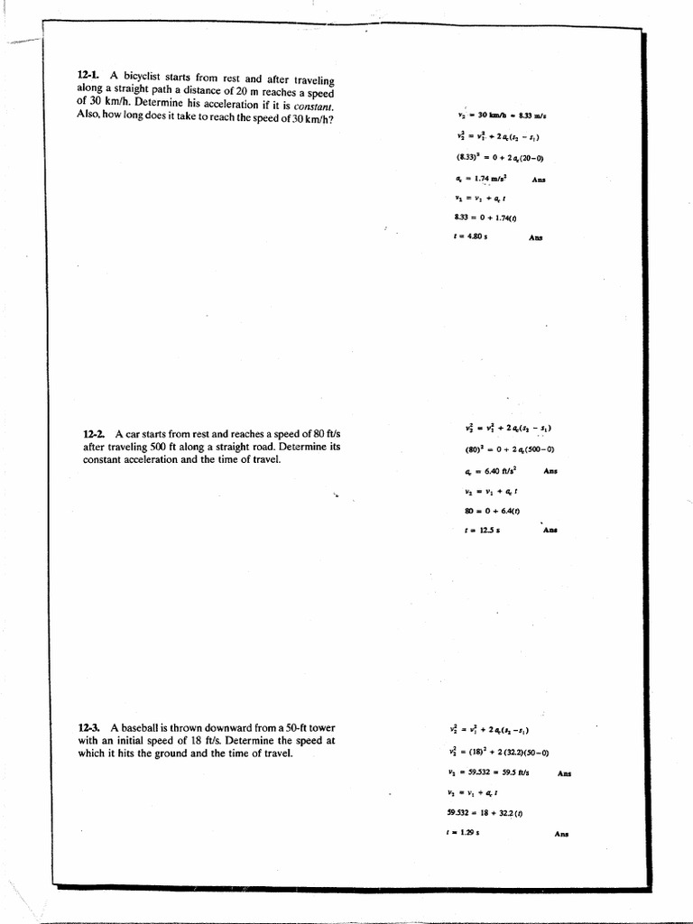 Solution Manuals of Dynamics by Hibbeler 10th Edition PDF | PDF