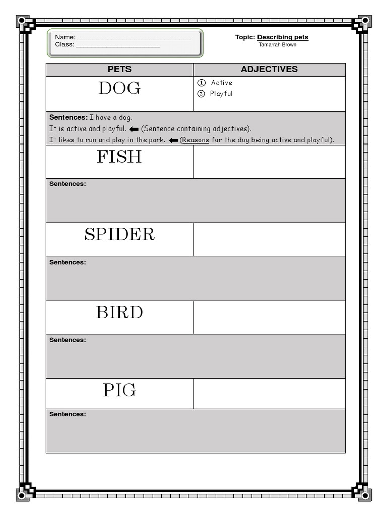 Describing Pets | PDF